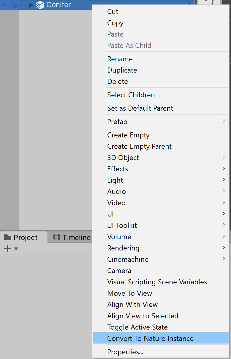 Mesh Renderer components are removed from the prefab instance since Nature Renderer takes over ...